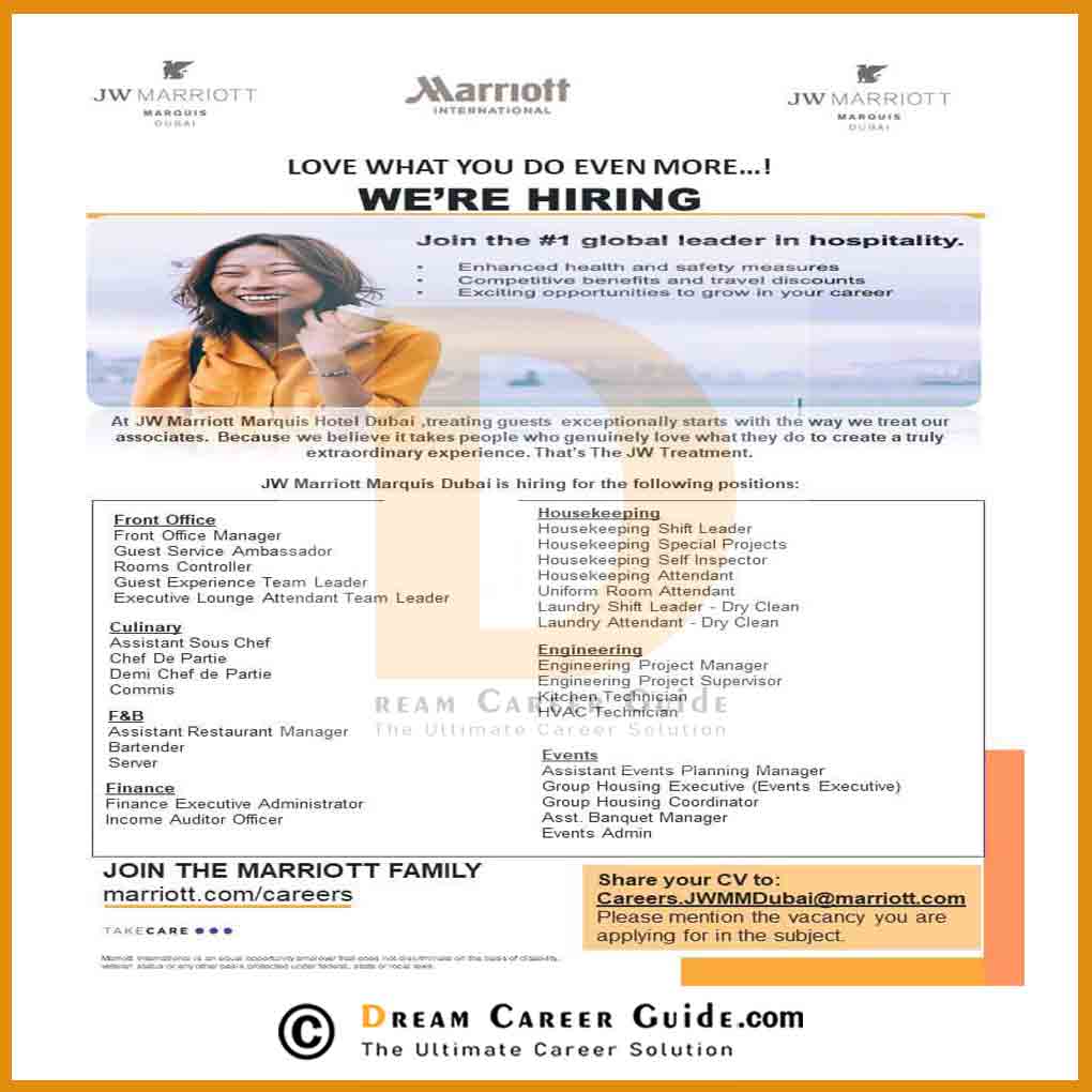 JW Marriott Marquis Hotel Dubai Careers - Apply Now