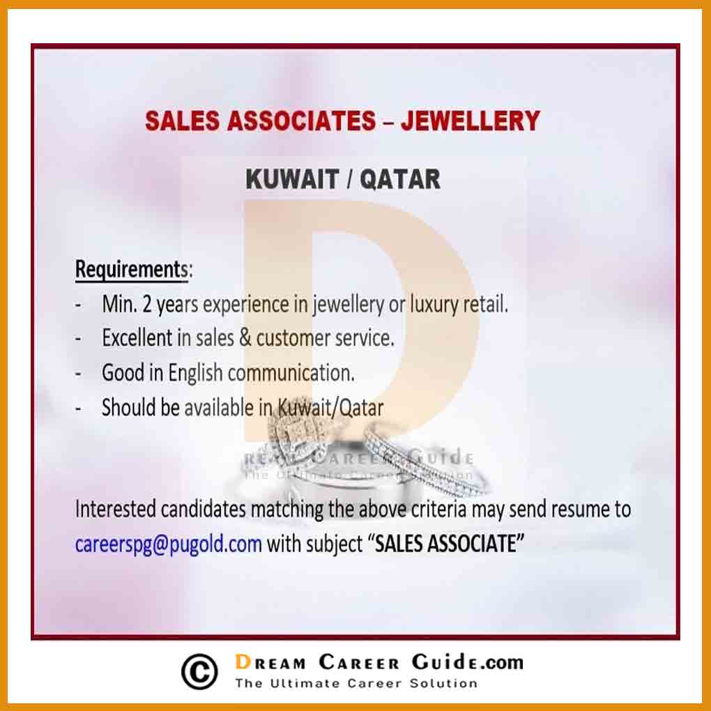 Pure Gold Jewellers Careers Qatar & Kuwait