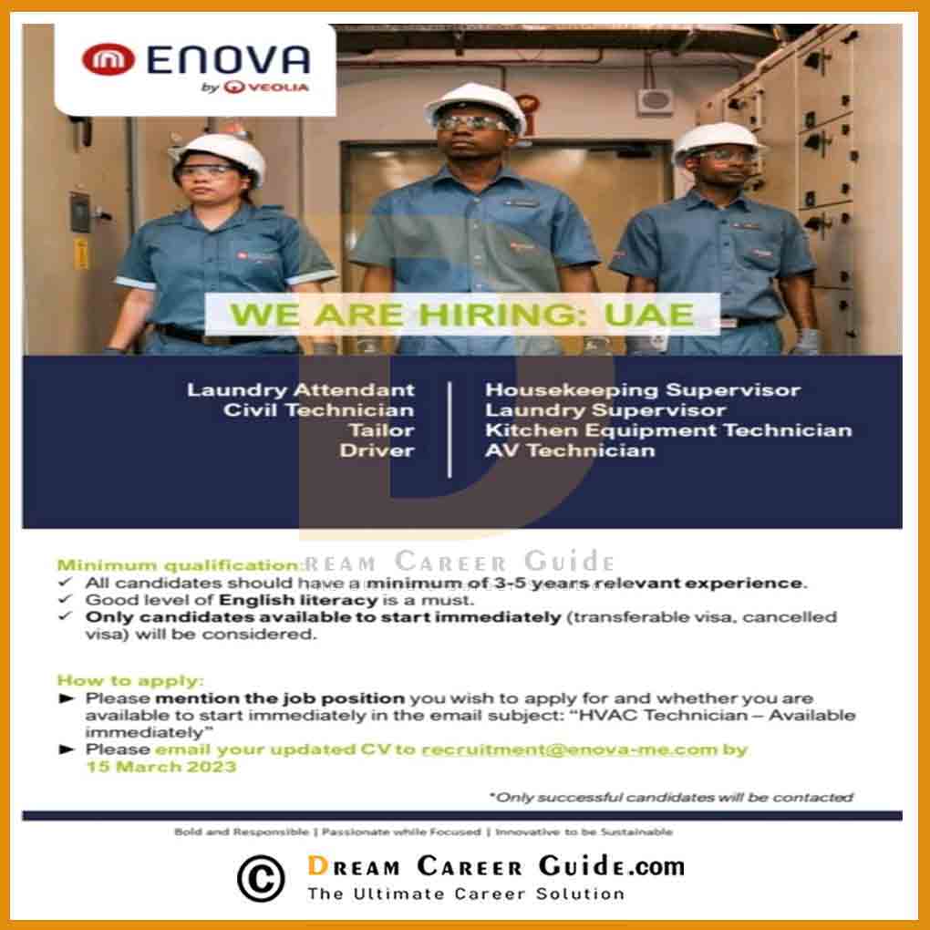 Enova by Veolia Dubai Careers Latest Job Openings 2023