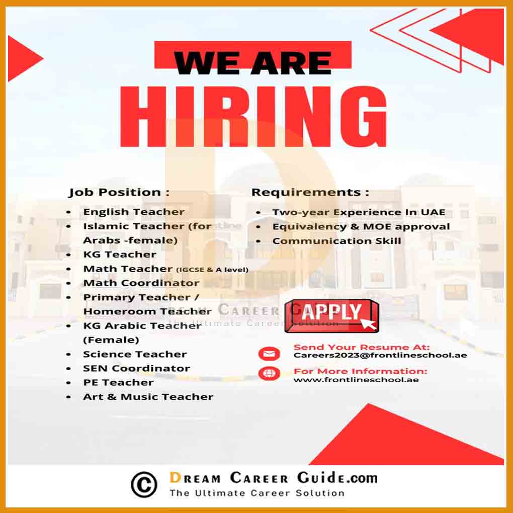 Frontline International School Careers Latest Openings 2023