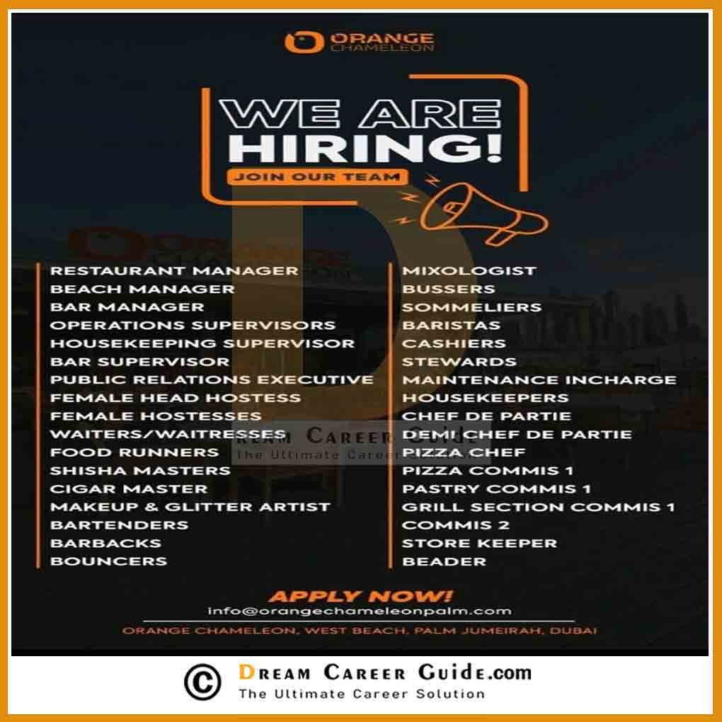 Orange Chameleon Restaurant Palm Jumeirah Jobs Latest 2023
