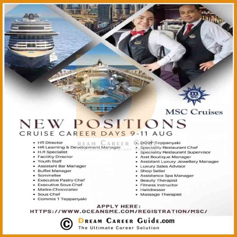 MSC Cruises Job Openings Latest 2023