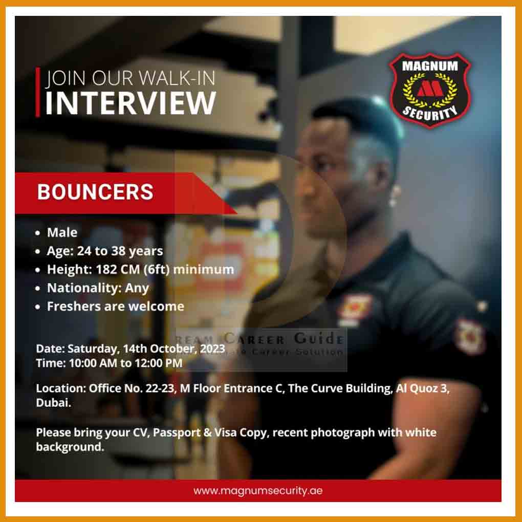 Magnum Security Services Jobs: Dubai Walk-in Interview!