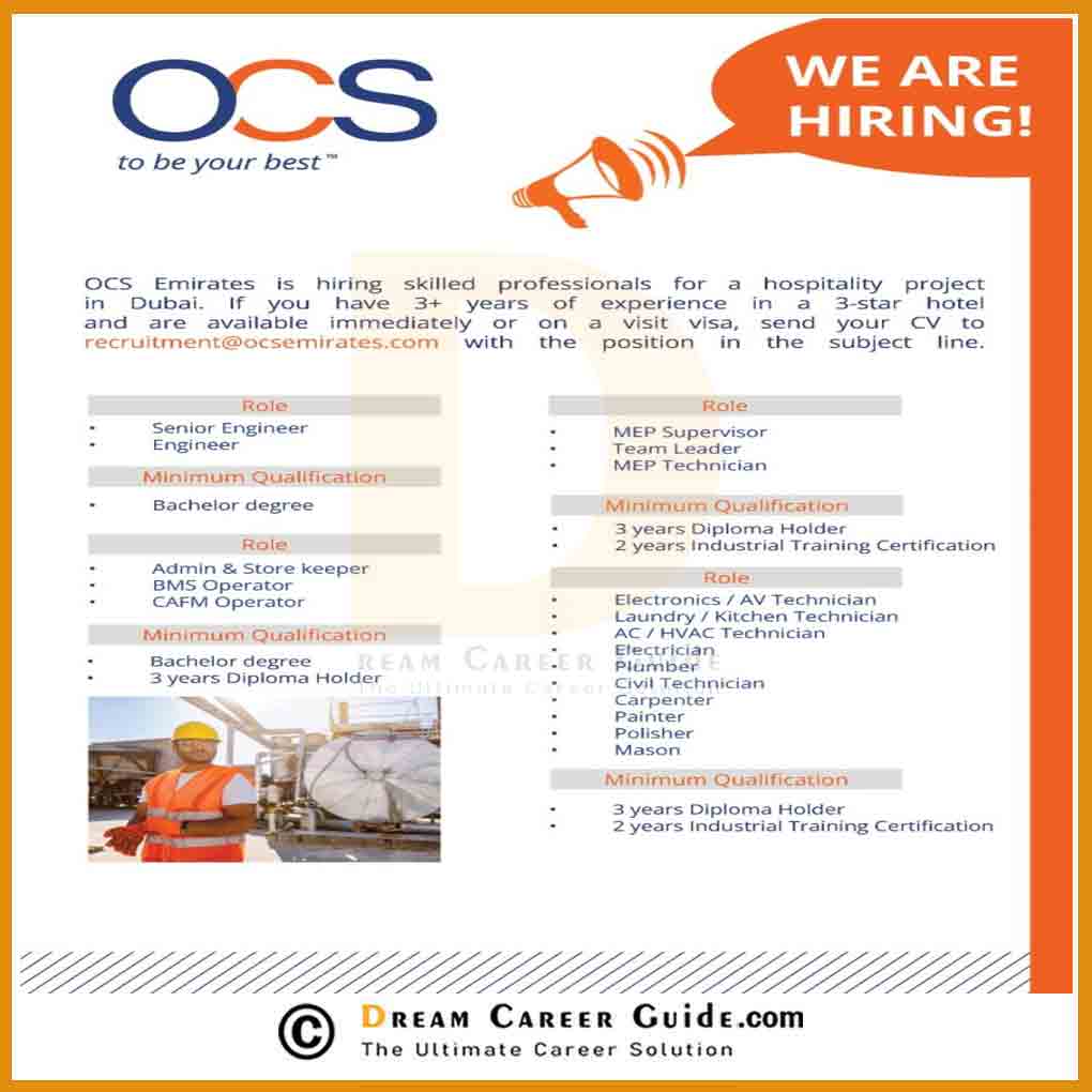 Ocs Group Jobs Vacancy | Grab Dubai Employment Visa