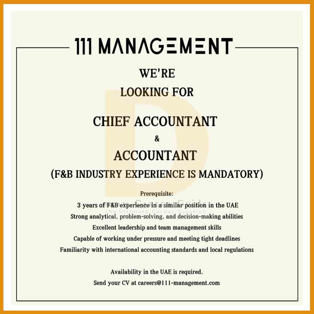 111 Management Jobs | Job Opportunities In Dubai
