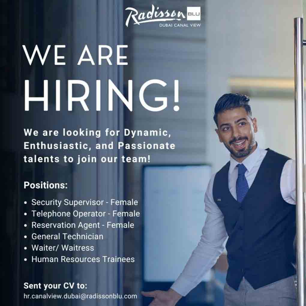 Radisson Blu Job Vacancy | Apply Now Latest U A E Jobs
