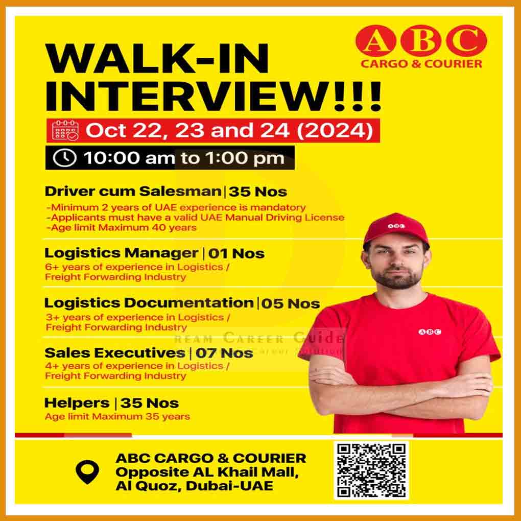ABC Cargo And Courier Jobs | Urgent Job Vacancies In Dubai