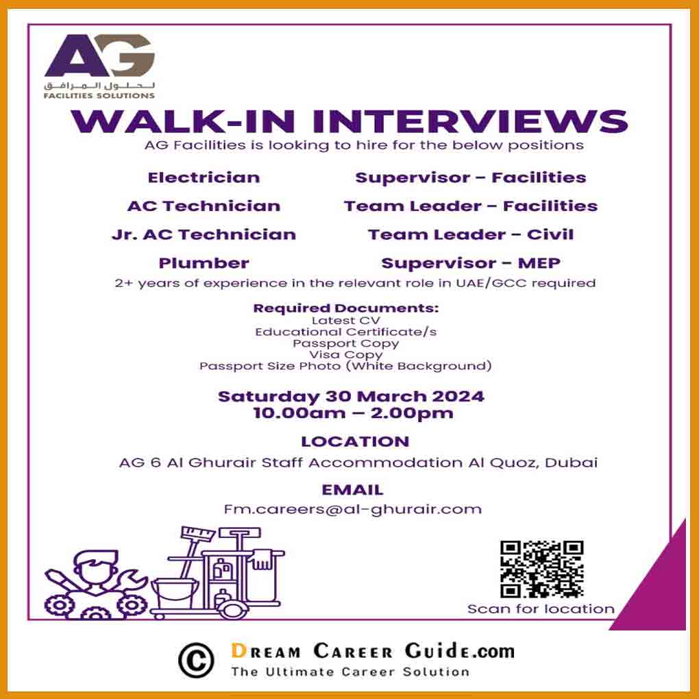 AG Facilities Solutions Jobs | Latest Dubai Job Vacancy