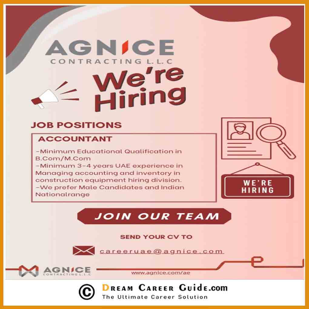 Agnice Contracting Careers | Latest Dubai Employment Visa