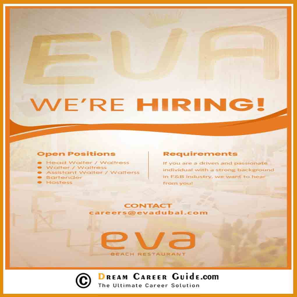 Eva Beach Restaurant Careers | Apply Latest Jobs In Gulf