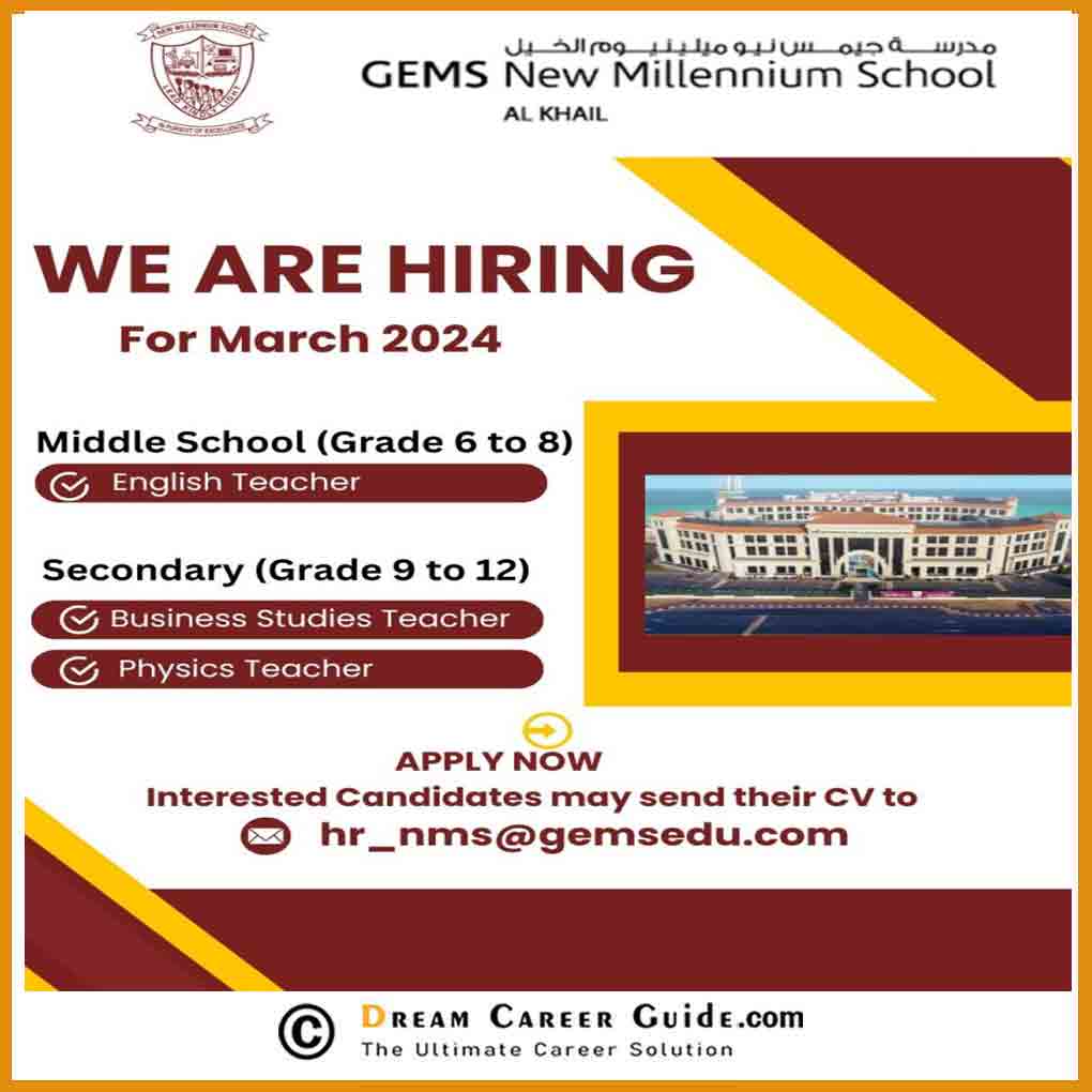 GEMS New Millennium School Jobs | Latest UAE Jobs