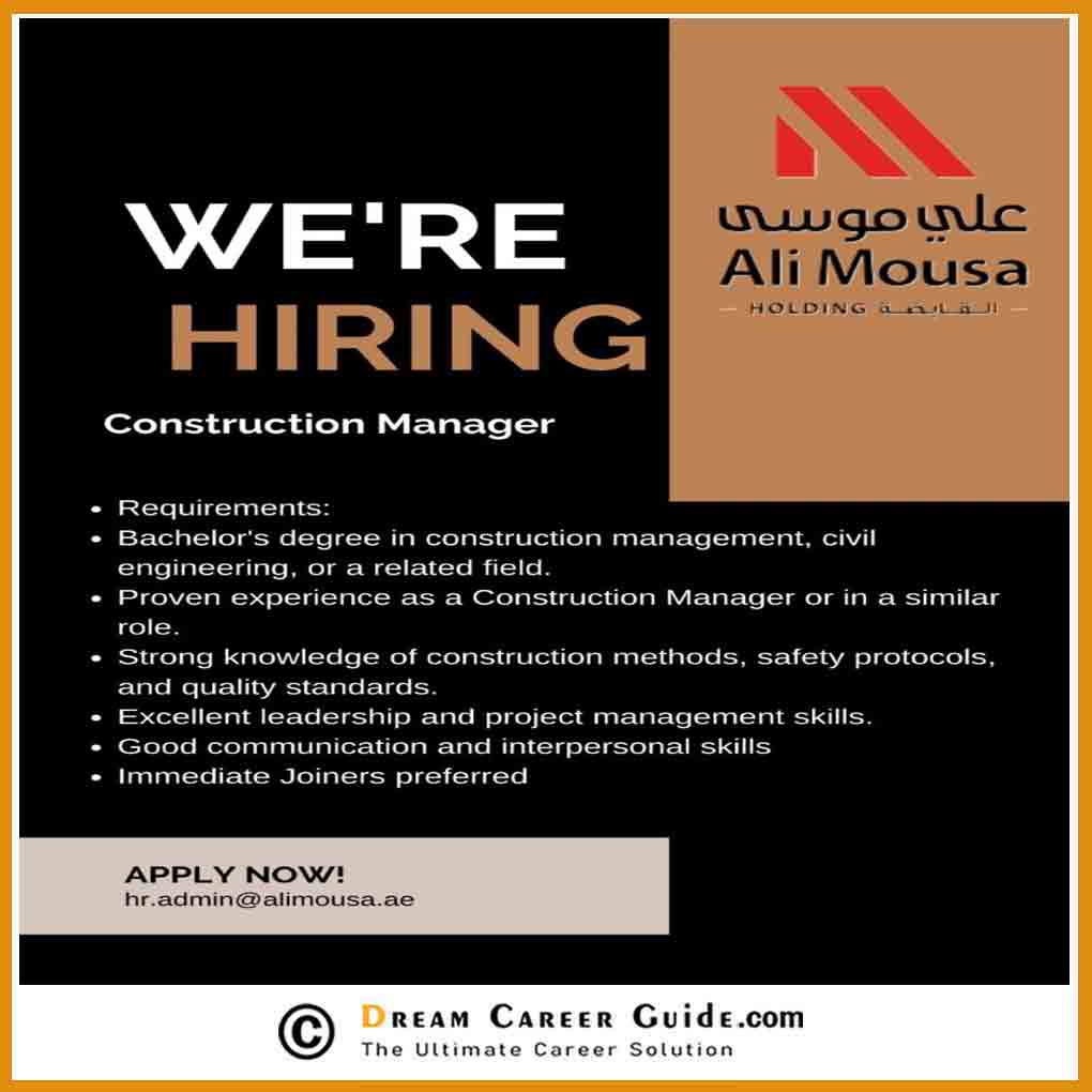 Ali Mousa Holding Vacancy | Job Opportunities In Sharjah