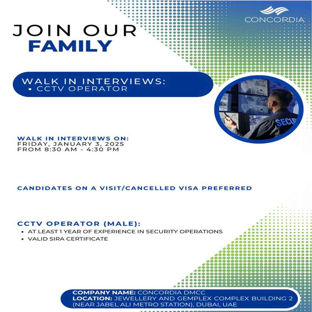 Concordia DMCC Vacancy | Apply Latest Dubai Jobs Online