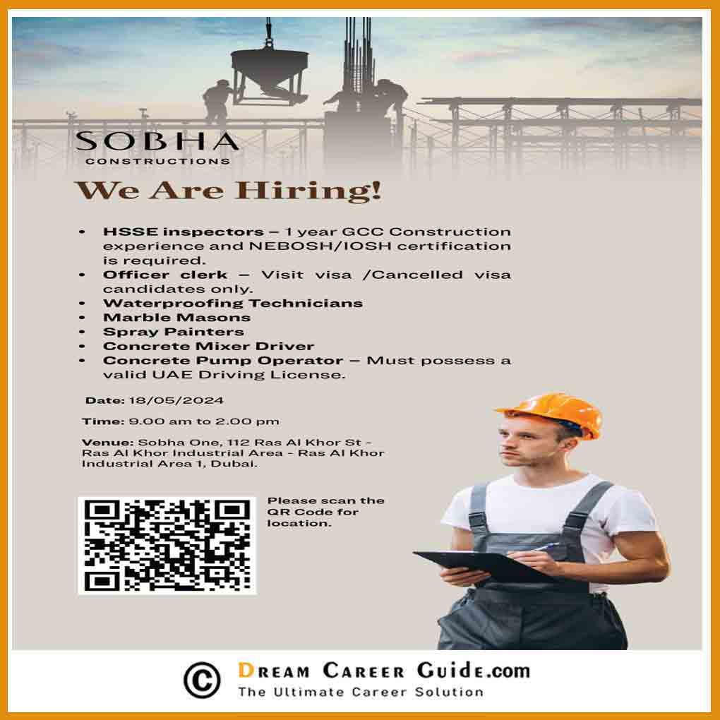 Sobha Constructions Vacancy | Highest Paying Jobs In Dubai