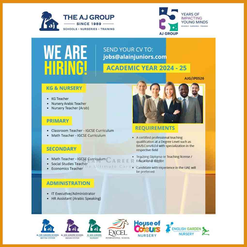 AJ Group of Schools jobs | Apply now for Gulf Jobs